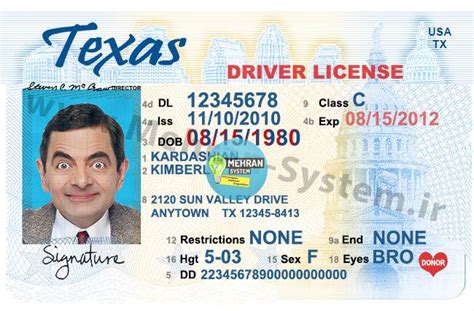 Editable Texas Driving Licence Psd Template Mehran System