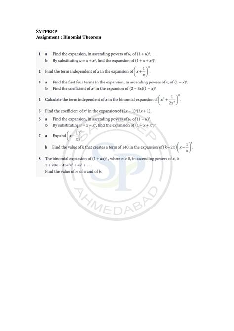 binomial theorem practice worksheet diy worksheet lesson ideas
