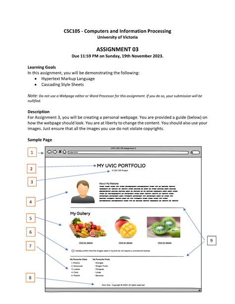 Assignment 3 Website Creation And Css Styling CSC105 Computers