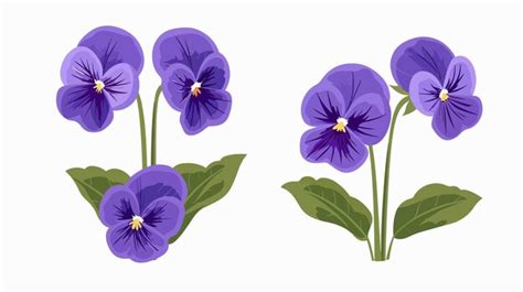 Purple Violet Flower Vector Icon Premium Ai Generated Vector