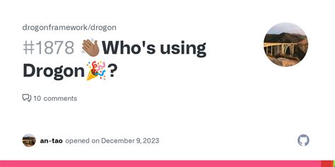 👋🏽whos Using Drogon🎉 · Issue 1878 · Drogonframeworkdrogon · Github