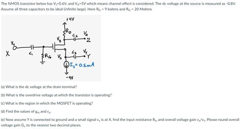 D 7 121 The Mosfet In The Circuit Of Fig P7 121 Has Vt 0 8 V Kn