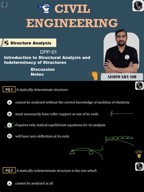 Introduction To Structural Analysis And Indeterminacy Of Structures Dpp 01 Discussion Notes