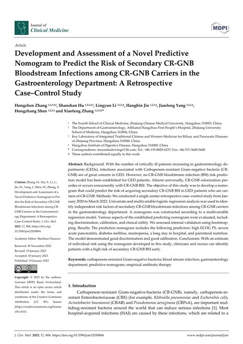 Pdf Development And Assessment Of A Novel Predictive Nomogram To Predict The Risk Of Secondary