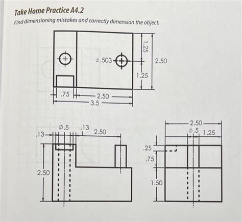 Solved Take Home Practice A42 Find Dimensioning Mistakes