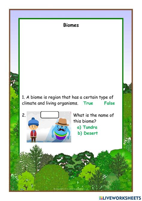 Biomes Free Interactive Worksheets 1156828