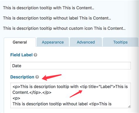 Add Tooltips To Form Field Descriptions And Html Fields