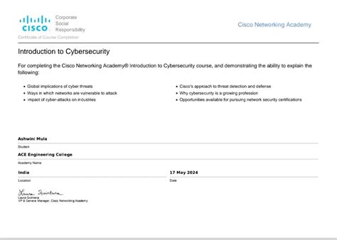 Mula Ashwini Reddy On Linkedin Cybersecurity Ciscocertified Cyberawareness Networkingacademy