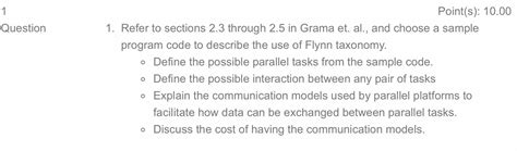 Solved 1 Refer To Sections 23 Through 25 In Grama Et