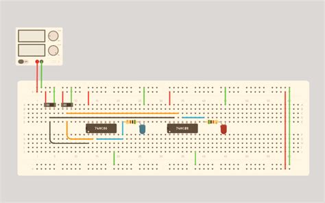 Circuit Design Binary Half Adder Tinkercad