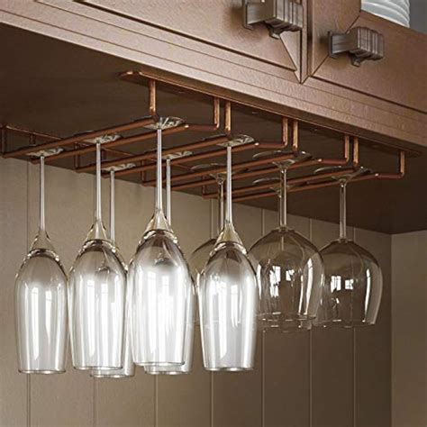 Wallniture Stemware Wine Glass Rack Holder Under Cabinet Storage Oil