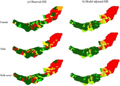 Observed Spatial Pattern A And Model Adjusted Spatial Pattern B Of