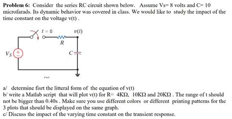 Solved Consider The Series RC Circuit Shown Below Assume Chegg Com