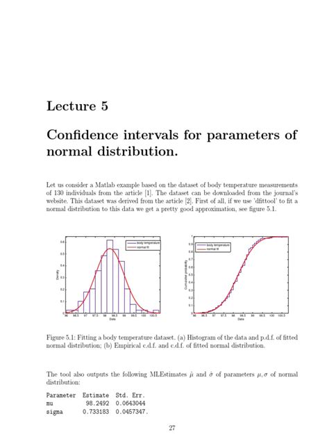 Normal Statistics Estimation Pdf Confidence Interval Normal Distribution