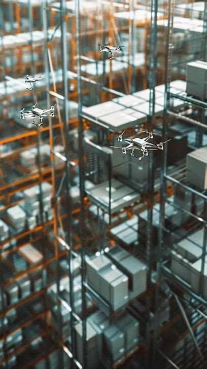 Free Automated Warehouse Drones Image Download At Stockcake