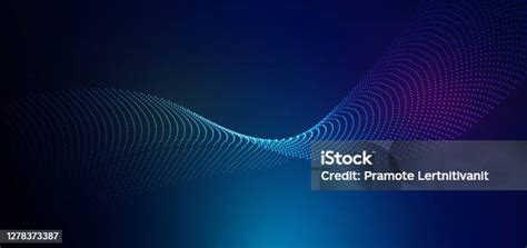 추상적 미래 입자 선은 밝은 효과와 파란색 배경에 메쉬 기술 개념 데이터에 대한 스톡 벡터 아트 및 기타 이미지 데이터 파도 패턴 0명 Istock