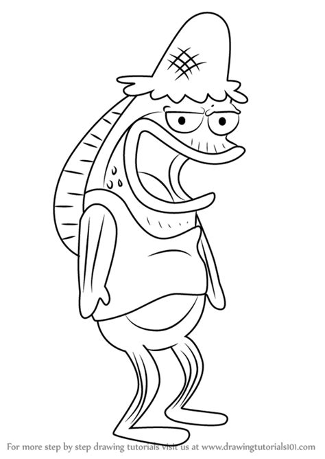 Learn How To Draw Grubby Grouper From Spongebob Squarepants Spongebob