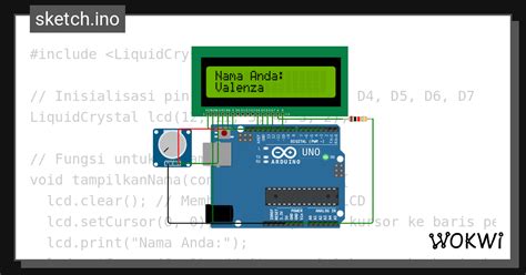 Valenza221420092menampilkan Nama Wokwi Esp32 Stm32 Arduino Simulator