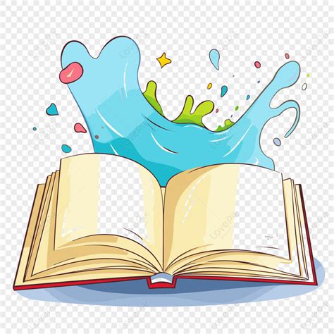 펼친 책 만화 클립 아트 펼친 책 튀다 물 만화 벡터 Png 일러스트 무료 다운로드 Lovepik