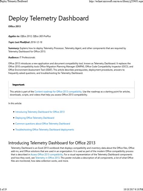 Telemetry Dashboard Good Pdf Windows Registry Microsoft Windows