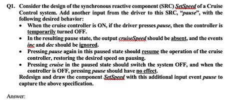 q1 consider the design of the synchronous reactive