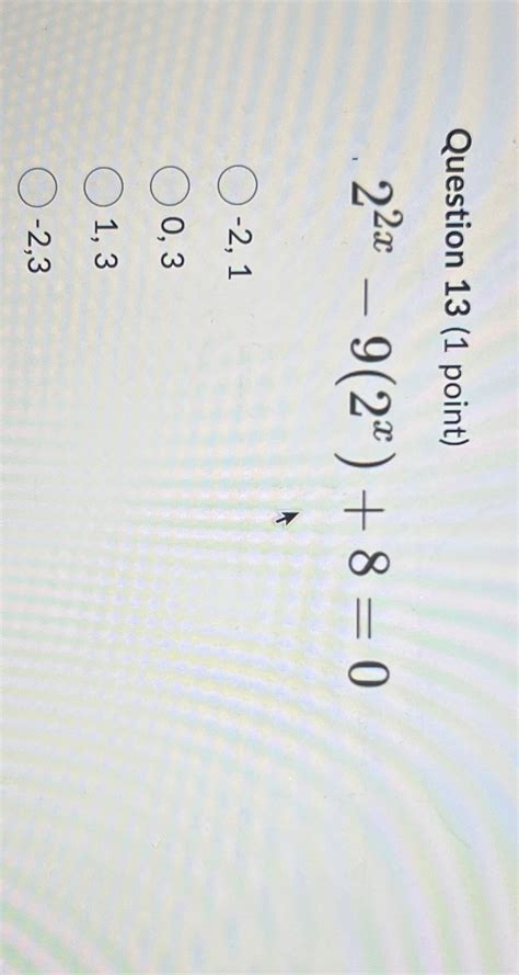 solved question 13 1 ﻿point 22x 9 2x 8 0 2 10 31 3 2 3
