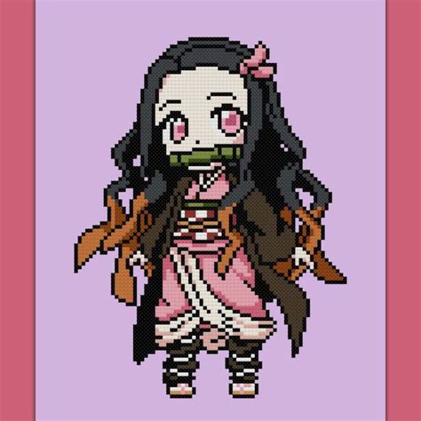 Pixel Art Facile Demon Slayer Nezuko