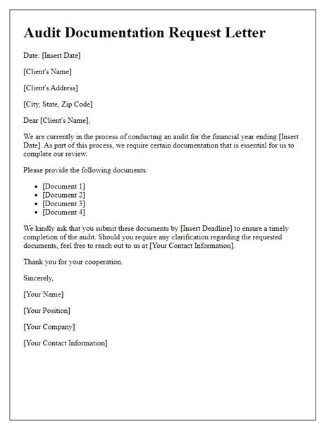 Letter Template For Audit Client Communication Free Samples In Pdf