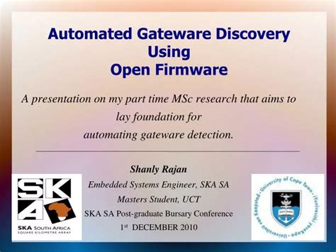 PPT Automated Gateware Discovery Using Open Firmware PowerPoint Presentation ID