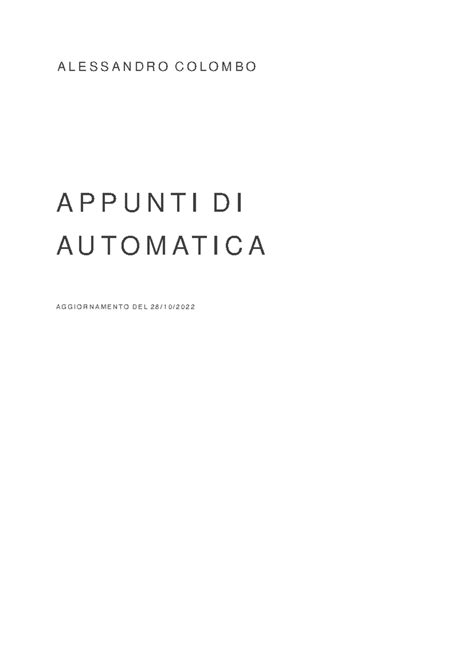 Dispense Automatica Prof Colombo A L E S S A N D R O C O L O M B O A