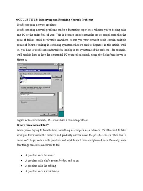Identifying And Resolving Network Problems Pdf Computer Network