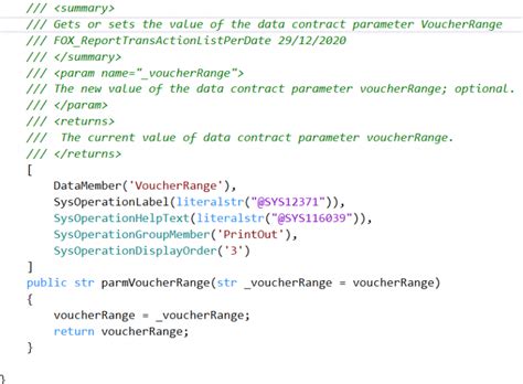 print query range as dialog parameter in ssrs rdp reports d365 for