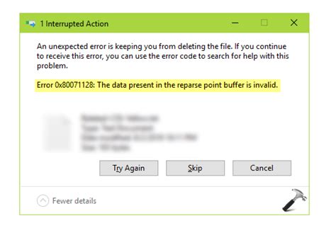Fix The Data Present In The Reparse Point Buffer Is Invalid 0x80071128
