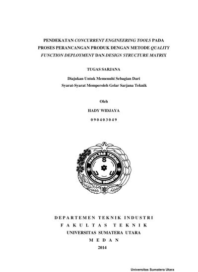 Pendekatan Concurrent Engineering Tools Pada Proses Perancangan Produk