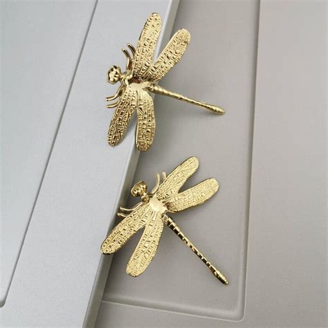 Dragonfly Brass Handles Pulls Insect Series Pulls Knobs Handles Drawer Knobs Pulls Cupboard