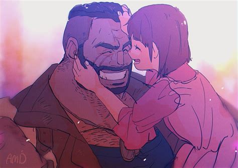 Amu Omoro3bot Barret Wallace Marlene Wallace Final Fantasy Final Fantasy Vii Highres