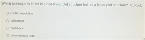 Solved Which Technique Is Found In A Non Linear Plot Structure But Not A Linear Plot Structure