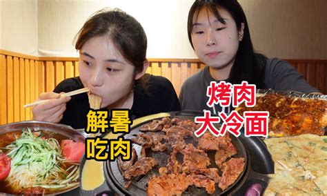 东北大冷面配烤肉，夏季解暑必备的一餐～吃肉太快乐了！ 方芳的快乐生活 方芳的快乐生活 哔哩哔哩视频