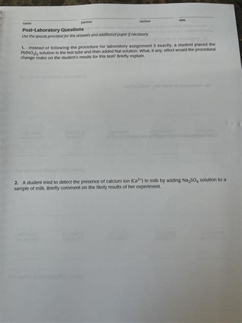 Solved Date Name Partner Section Post Laboratory Questions