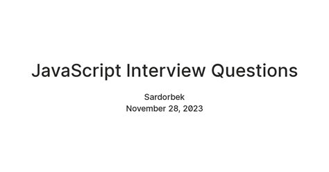 Javascript Interview Questions — Teletype