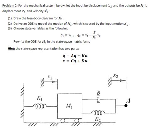 Solved Problem For The Mechanical System Below Let The Chegg Com