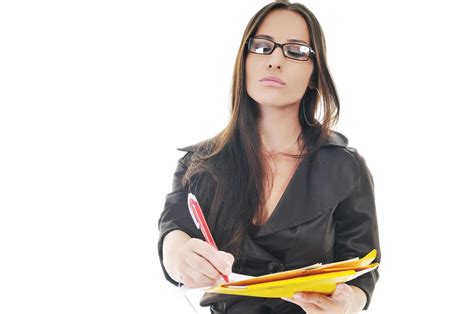 Business Woman Hold Papers And Folder Stock Photo At Vecteezy
