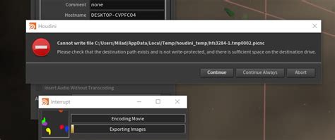 Flipbook Export Error General Houdini Questions Odforum