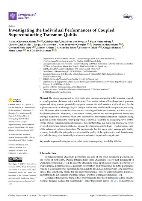 Pdf Investigating The Individual Performances Of Coupled Superconducting Transmon Qubits