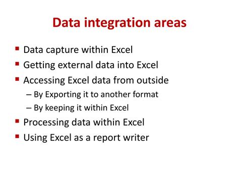 Ppt Data Integration In Excel Enhancing Productivity And Analysis Powerpoint Presentation