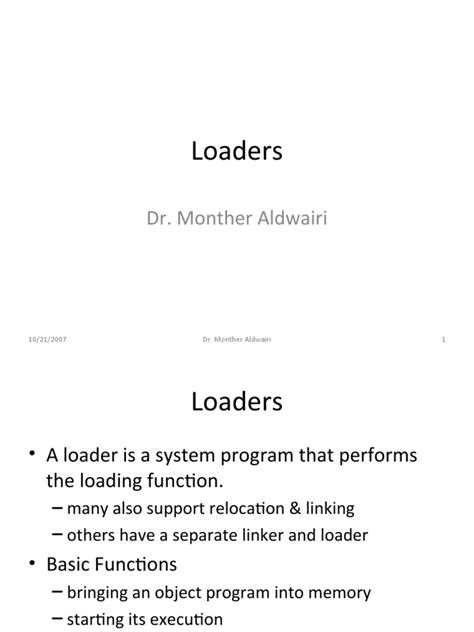 loaders pdf subroutine programming