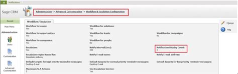 Controlling Notification Count In Sage Crm Sage Crm Tips Tricks
