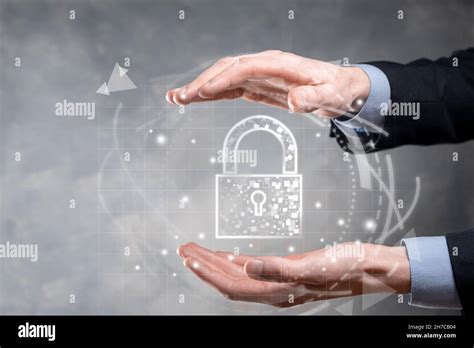 Cyber Security Network Padlock Icon And Internet Technology Networking