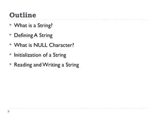 Lecture 17 Strings PPT