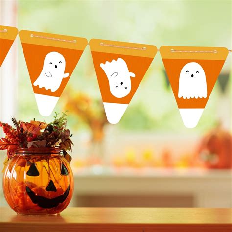 Cute Printable Candy Corn Ghost Garland Kudzu Monster